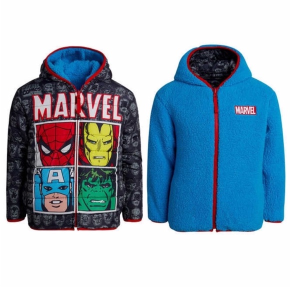 Marvel | Jackets & Coats | Nwt Marvel Superheroes Kids Reversible ...